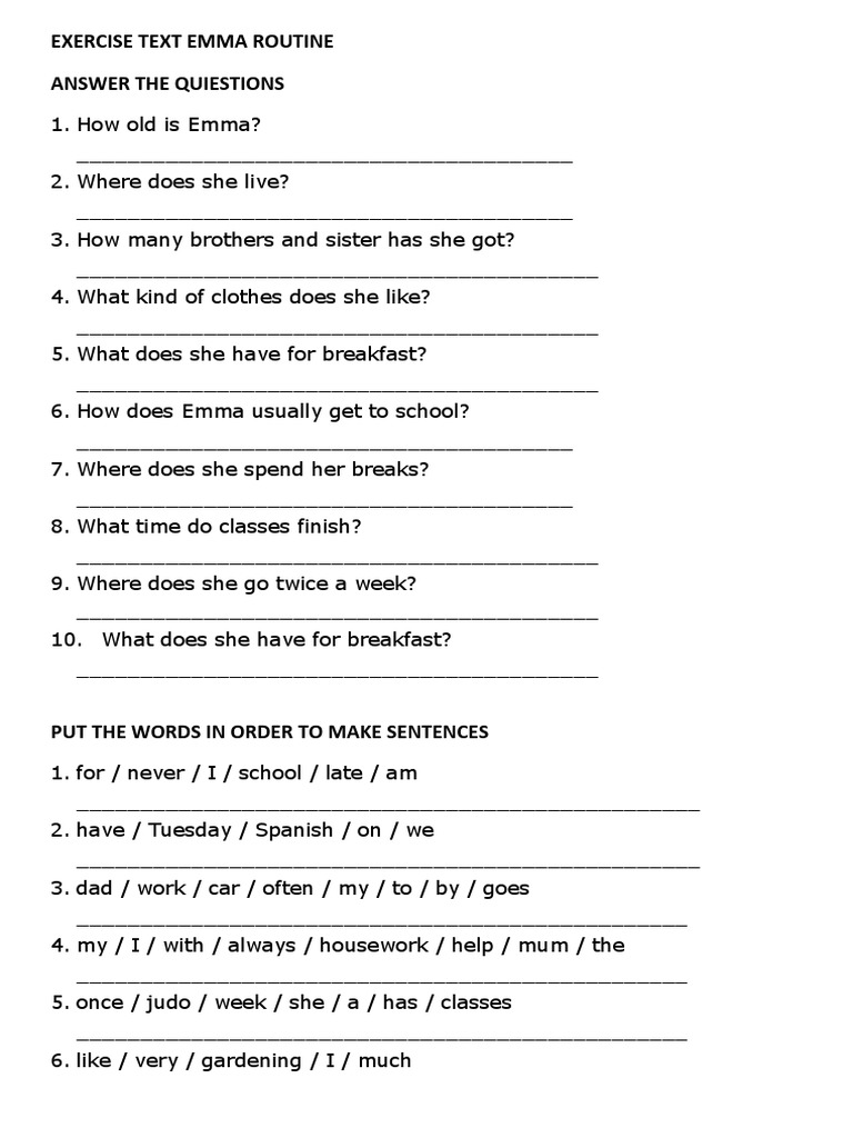 Exercise Emma Routine | PDF
