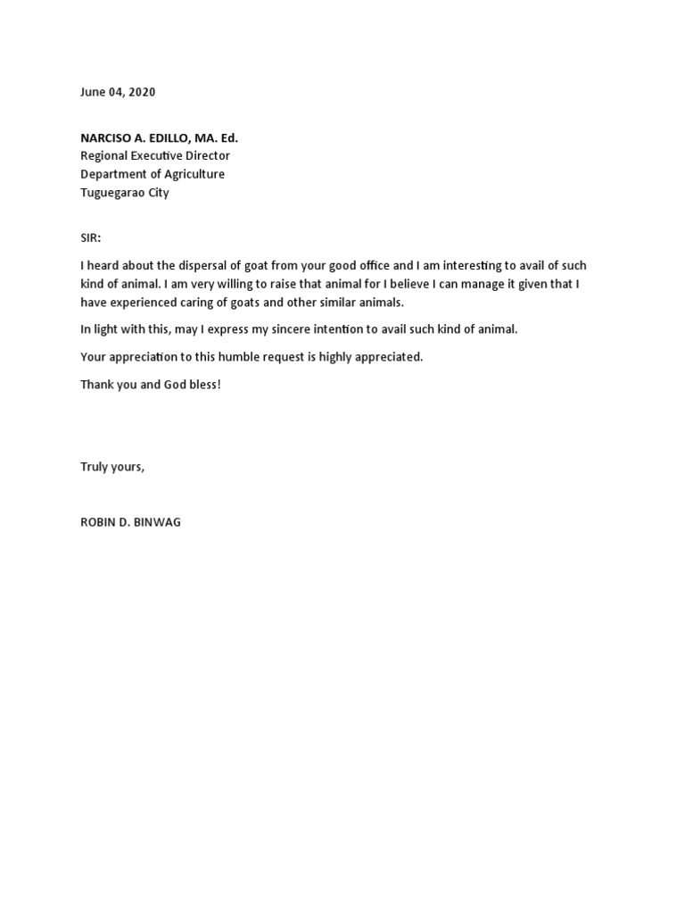 Request for Goat Dispersal Program | PDF | Cooking, Food & Wine | Technology & Engineering