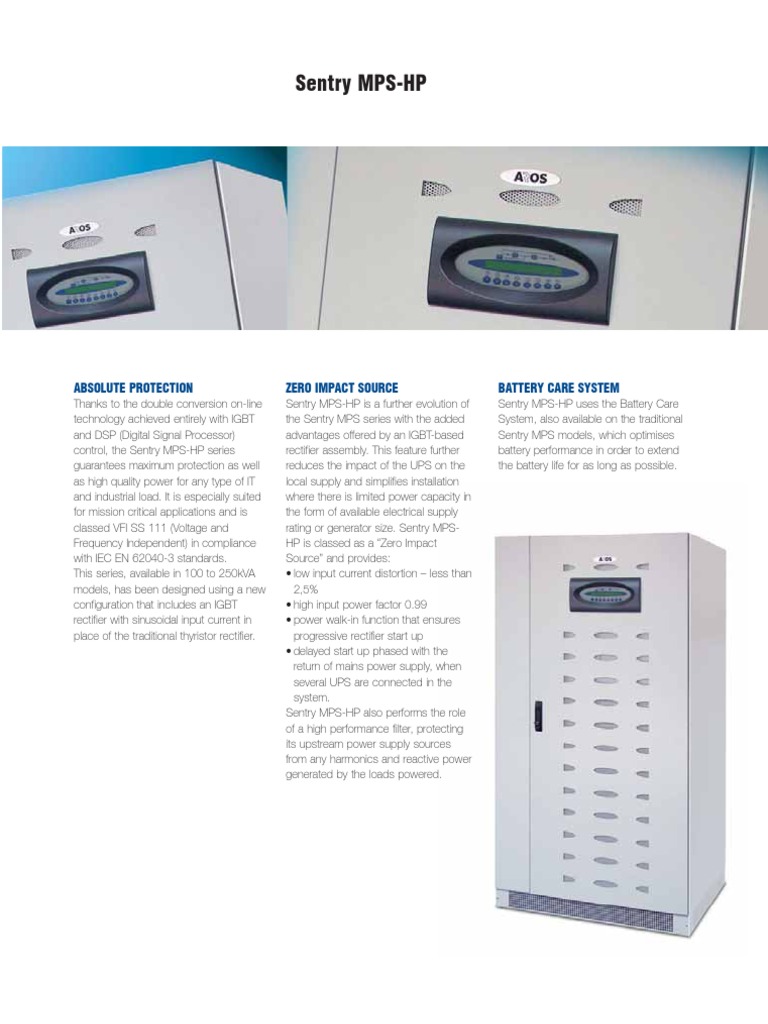 Sentry MPS HP-1 | PDF | Rectifier | Power Supply