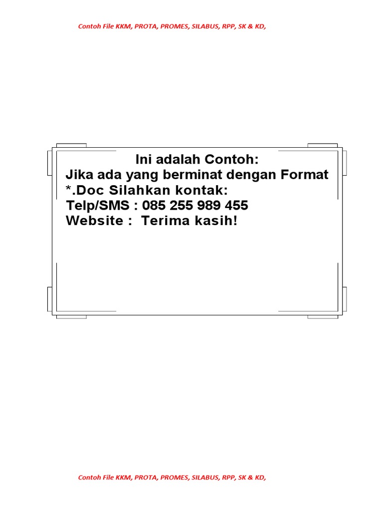 Contoh File KKM Prota Promes Silabus RPP SK | PDF
