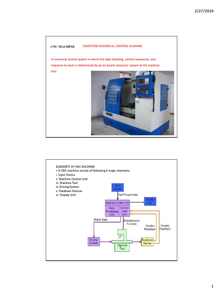 CNC Machine: Computer Numerical Control Machine | PDF | Numerical Control | 3 D Printing