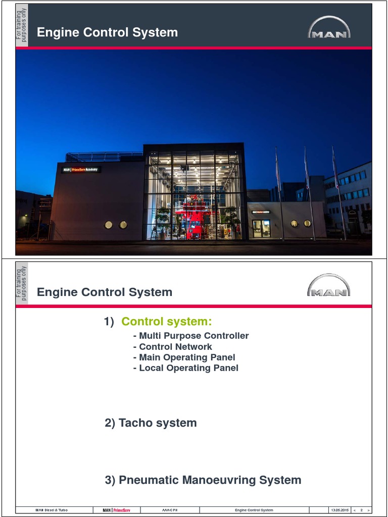 MAN Diesel Engine Control System Overview | PDF | Turbocharger | Diesel ...