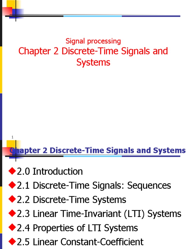 Chapter 2 Discrete-Time Signals and Systems: Signal Processing | PDF | Discrete Time And ...