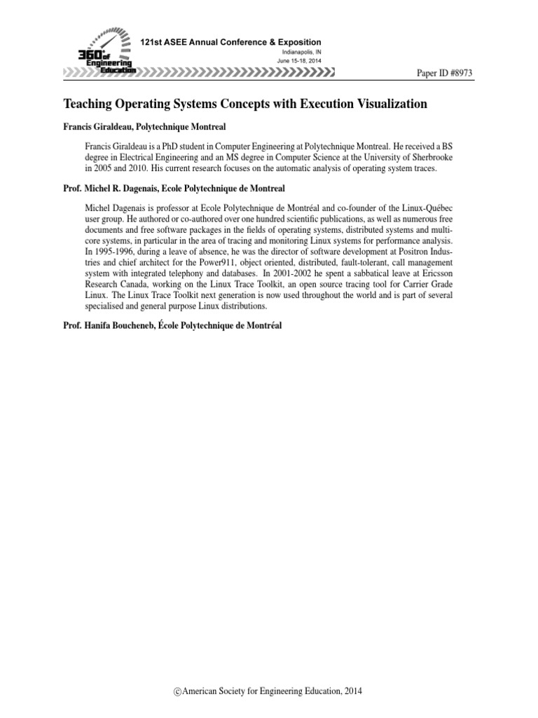 Teaching Operating Systems Concepts With Execution Visualization | PDF ...
