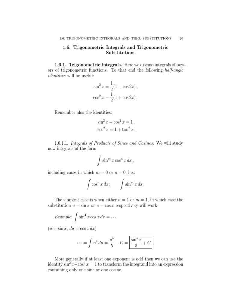 Integration of Trig PDF | Download Free PDF | Trigonometric Functions ...