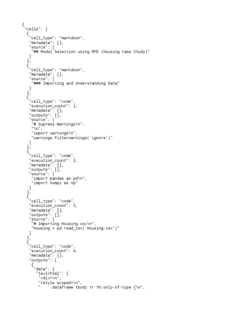 Housing Case Study Using RFE (MLR) PDF | PDF | Coefficient Of Determination | Ordinary Least Squares