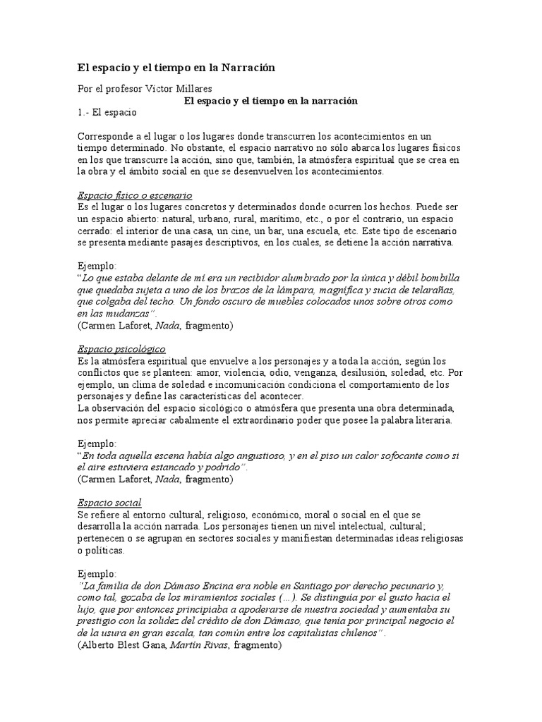 Tiempo y espacio en la narración literaria | PDF | Narrativa