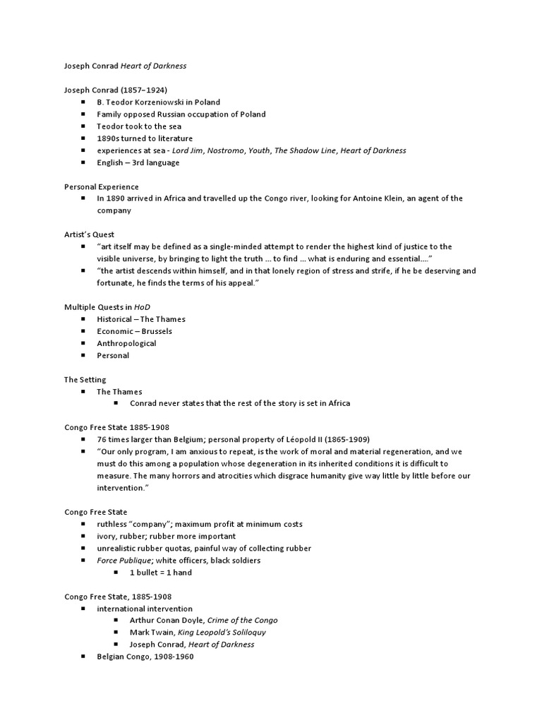 Week 8 - Conrad Heart of Darkness | PDF | Joseph Conrad | Heart Of Darkness