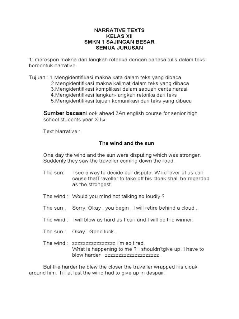 Narrative Texts Kelas Xii | PDF | Human Communication | Languages