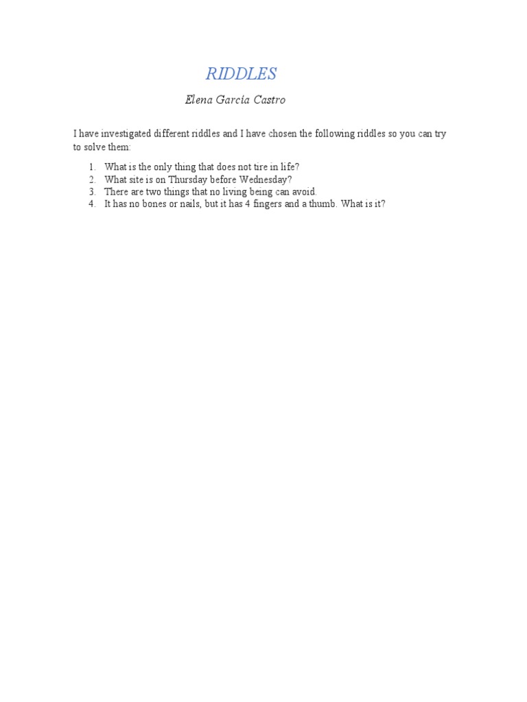 RIDDLES | PDF