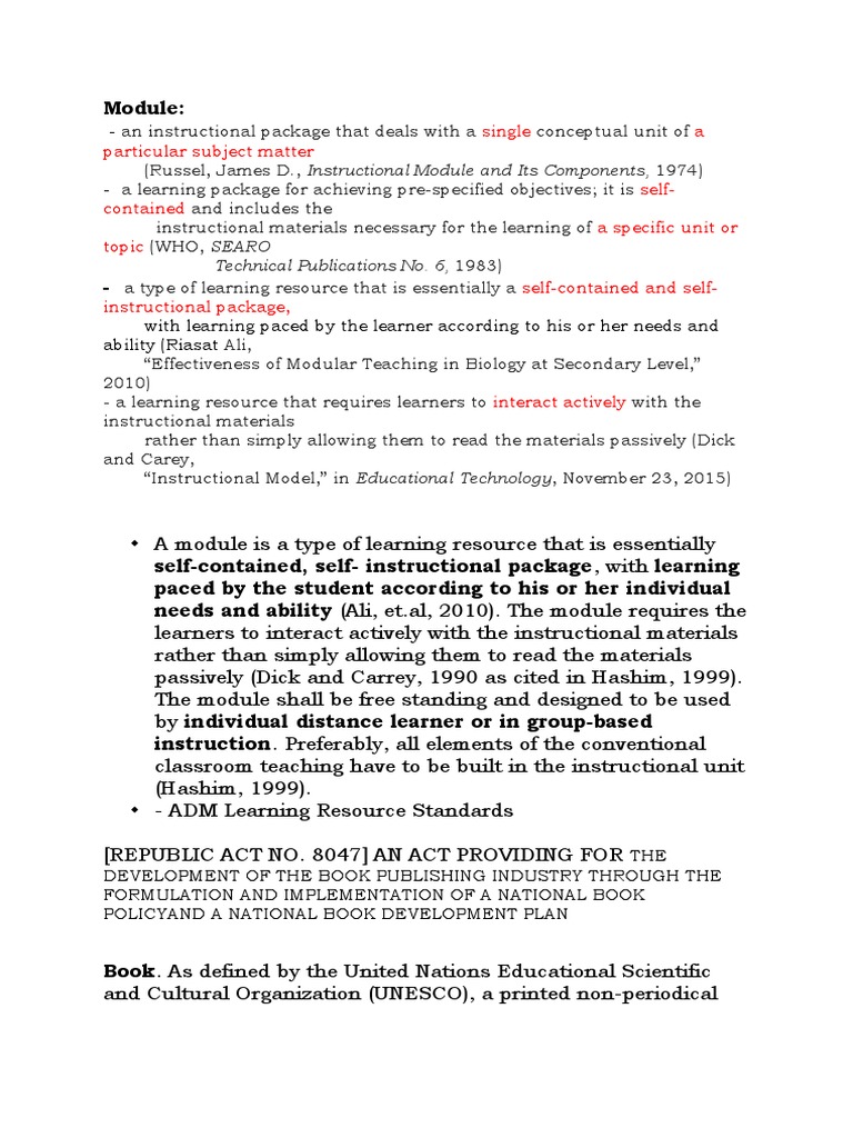 Single A Particular Subject Matter Self-Contained A Specific Unit or ...