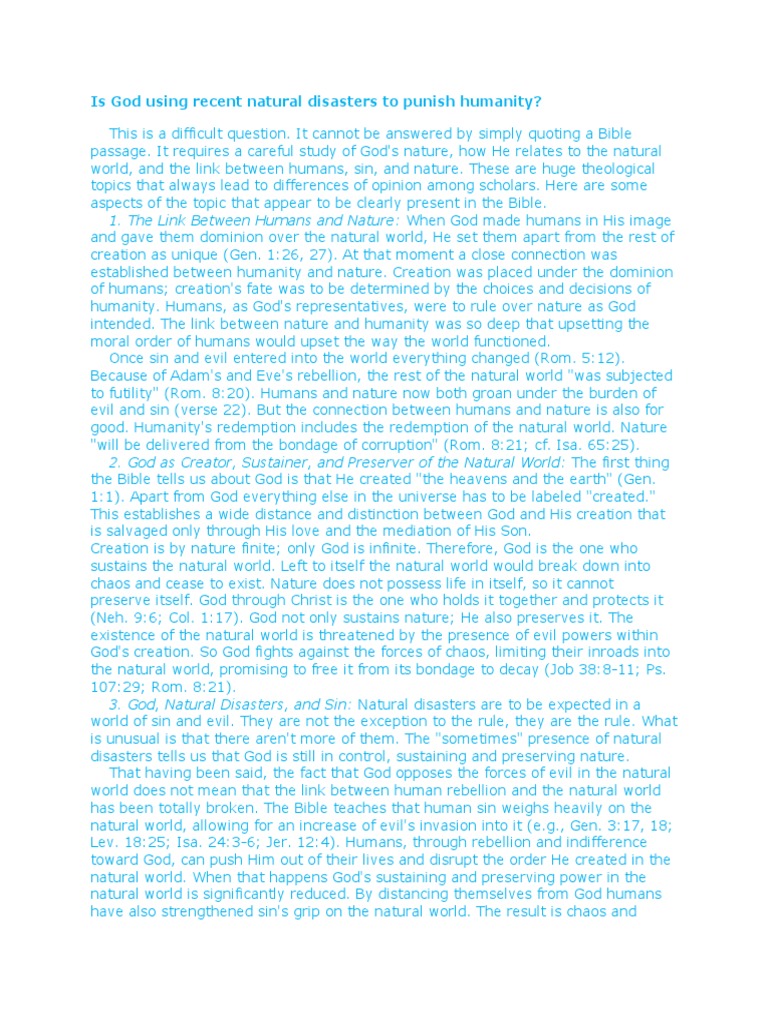 The Link Between Humans and Nature: When God Made Humans in His Image ...