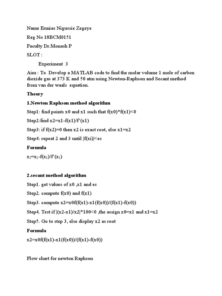Theory 1.newton Raphson Method Algorithm | PDF | Analysis | Computational Science