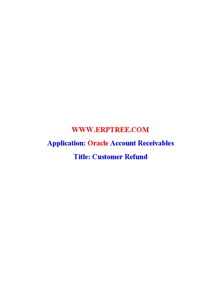 Application Account Receivables Title Customer Refund Oracle