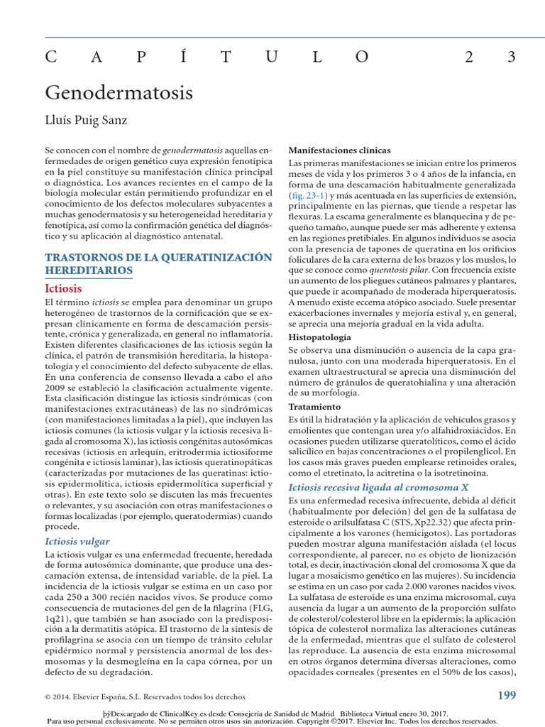 Genodermatosis PDF | PDF | Especialidades Medicas | Biología