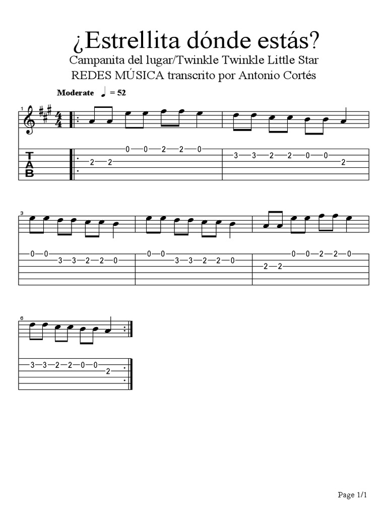 Estrellita Dónde Estás Melodía | PDF