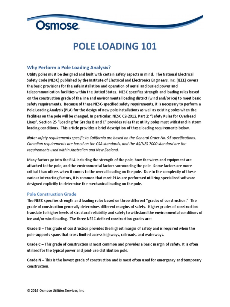 Why Perform A Pole Loading Analysis? | PDF | Wound | Ice