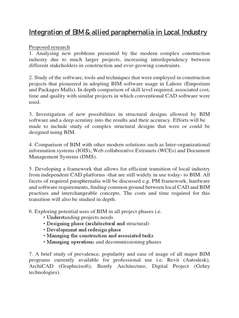 BIM Potential Research Lahore | PDF | Building Information Modeling ...