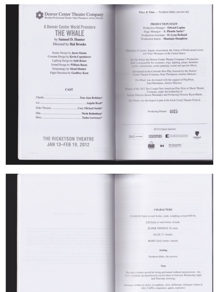 The Whale by Samuel D. Hunter | PDF