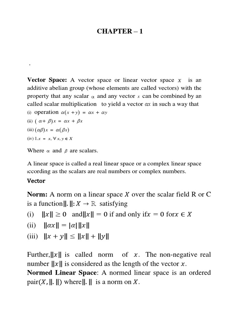 Understanding Normed Vector Spaces | PDF | Norm (Mathematics) | Vector ...