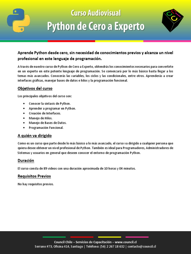 Ficha - Python de Cero A Experto PDF | PDF | Python (lenguaje de ...