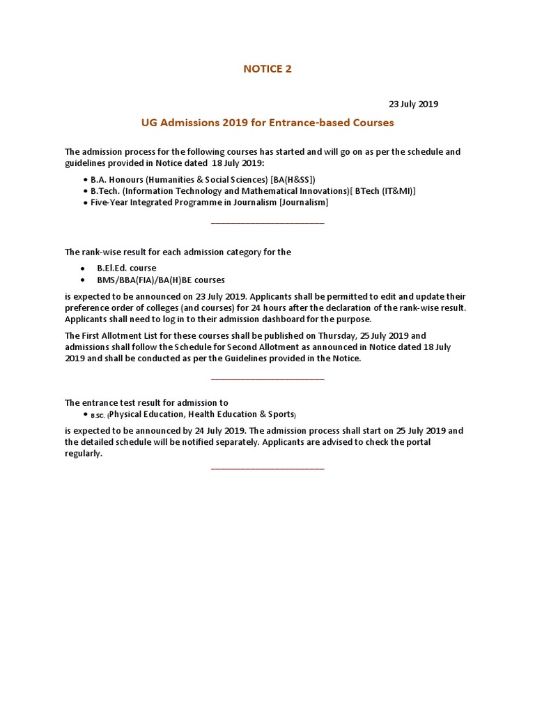 UG-schedule | PDF