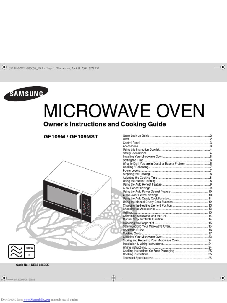 Microwave Oven: Owner's Instructions and Cooking Guide | PDF | Oven ...