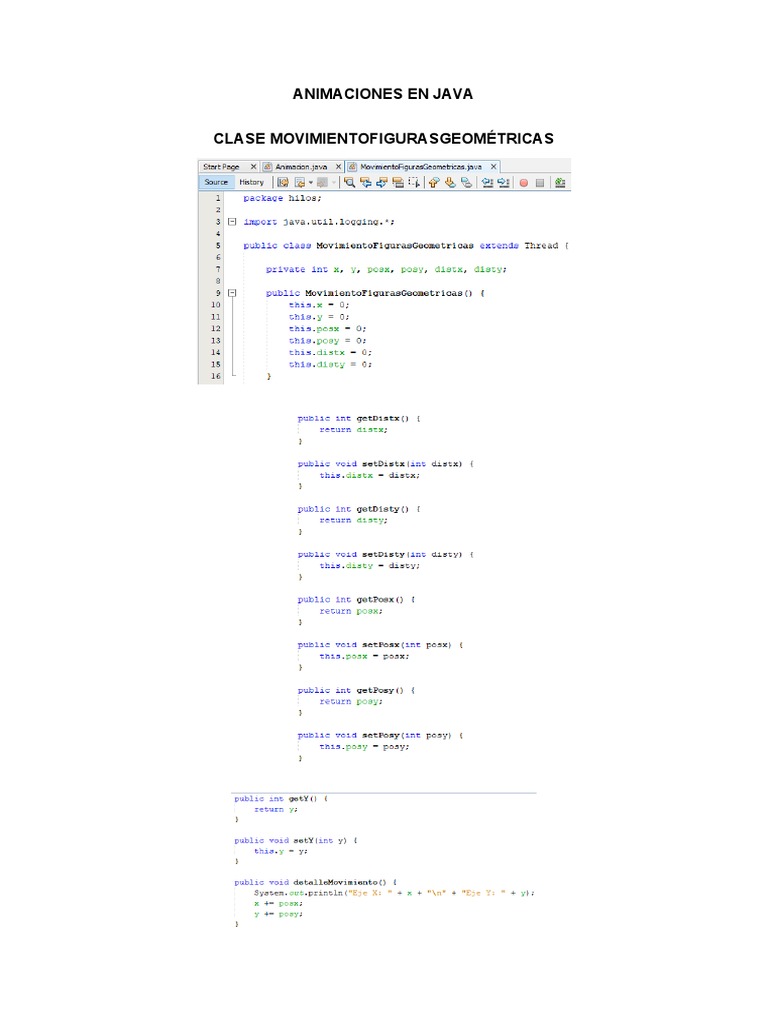 Animaciones Java: Movimiento y Figuras | PDF