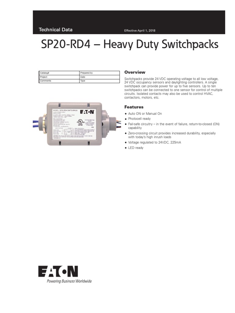 SP20-RD4 - Heavy Duty Switchpacks: Technical Data Technical Data | PDF ...