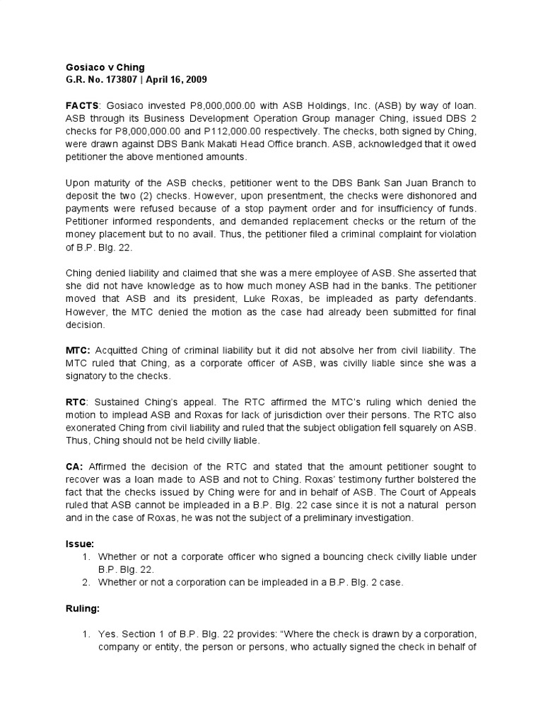 Rule 111 Gosiaco V Ching | PDF | Legal Liability | Acquittal