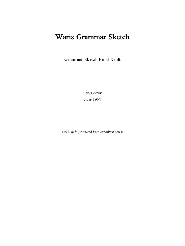 Analysis of the Grammar and Structure of the Waris Language | PDF ...