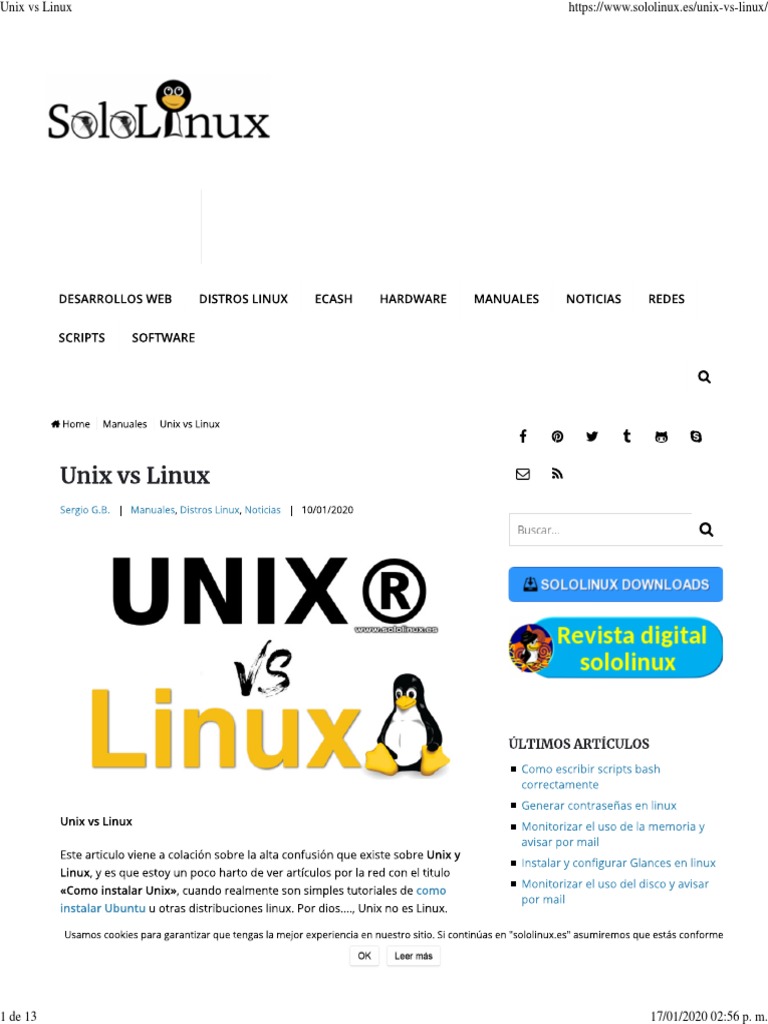 Unix Vs Linux | PDF