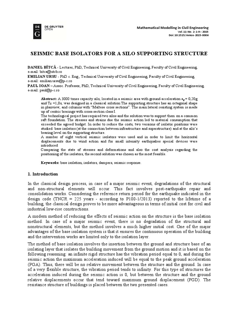 (20666934 - Mathematical Modelling in Civil Engineering) Seismic Base ...
