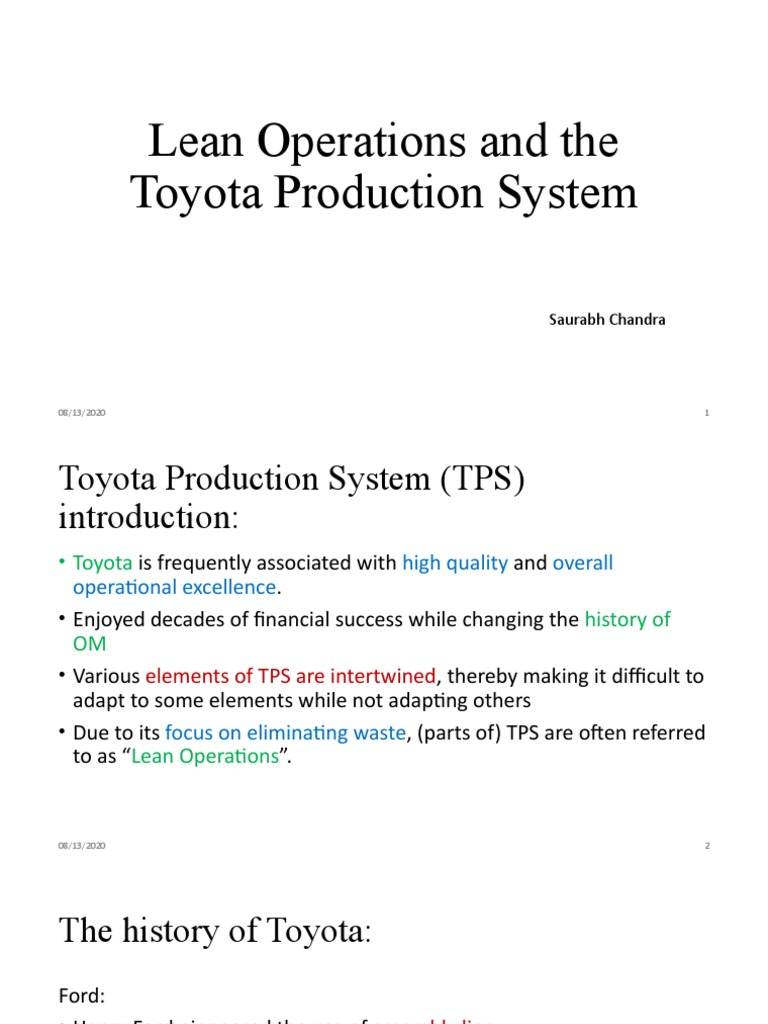 Lean Operations and The Toyota Production System | PDF | Toyota | Inventory