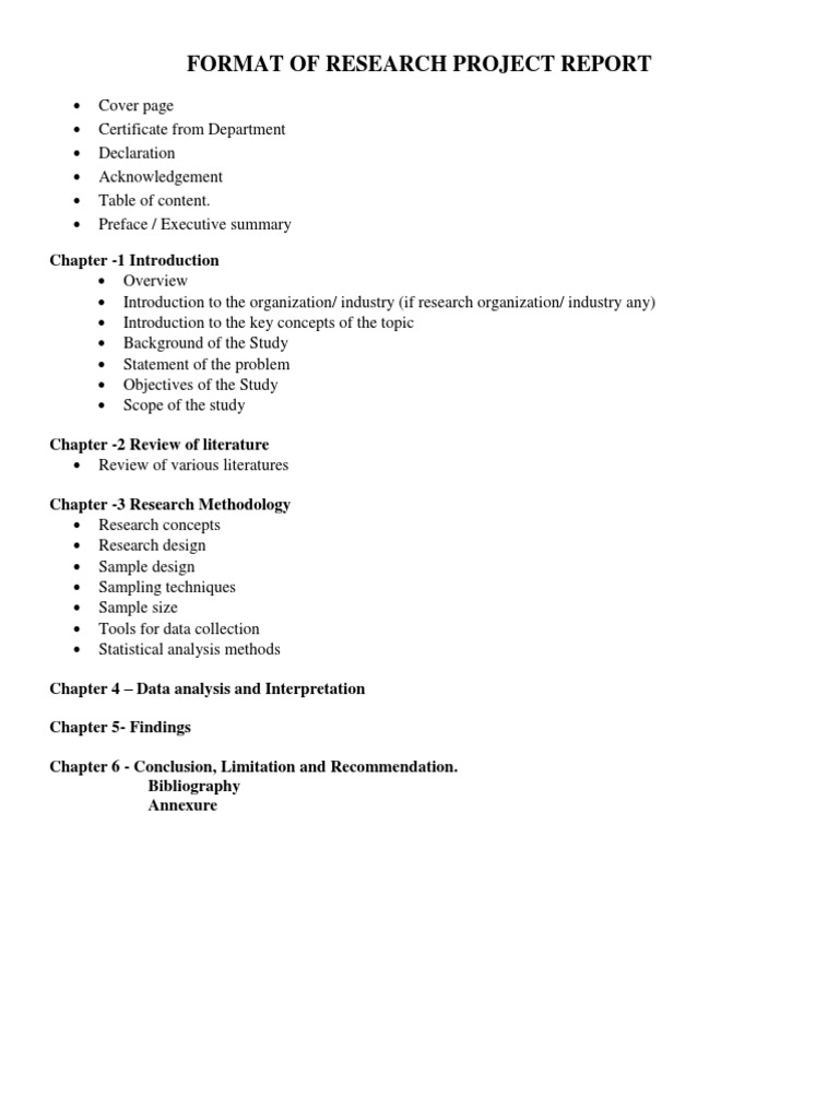 Format of Research Project Report: Chapter - 1 Introduction | PDF