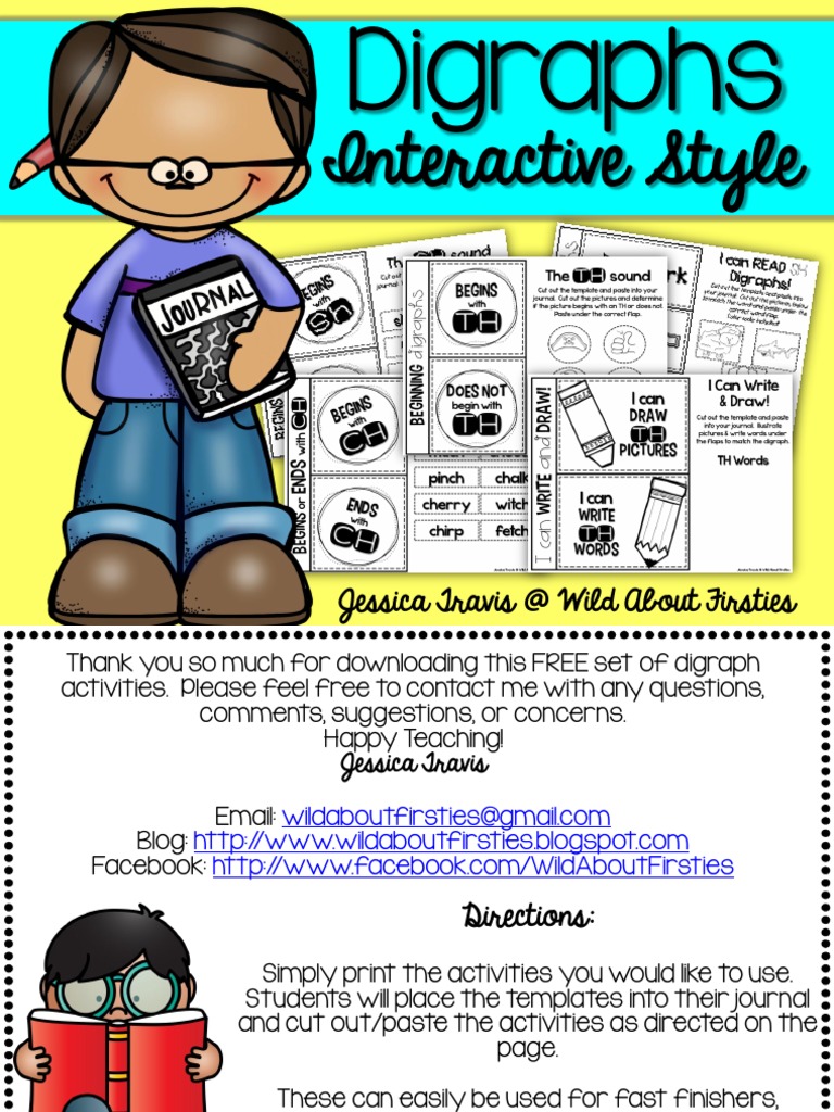 Interactive Digraph Activities for Beginning Readers | PDF | Writing ...