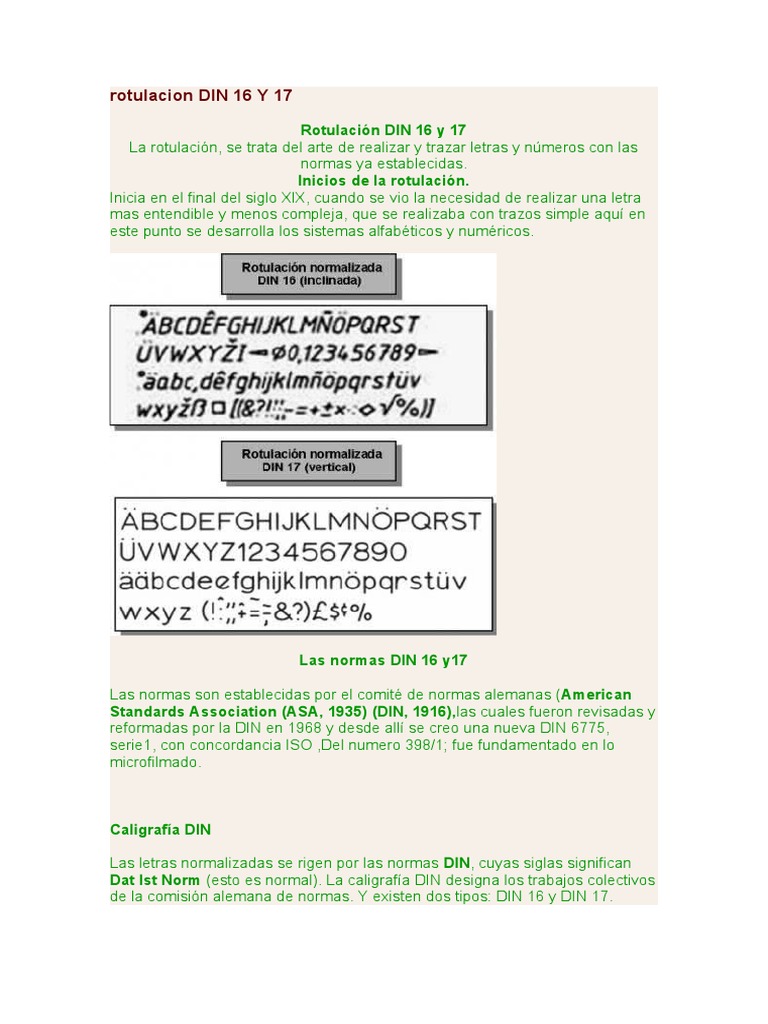 Rotulacion DIN 16 Y 17 | PDF | Escritura