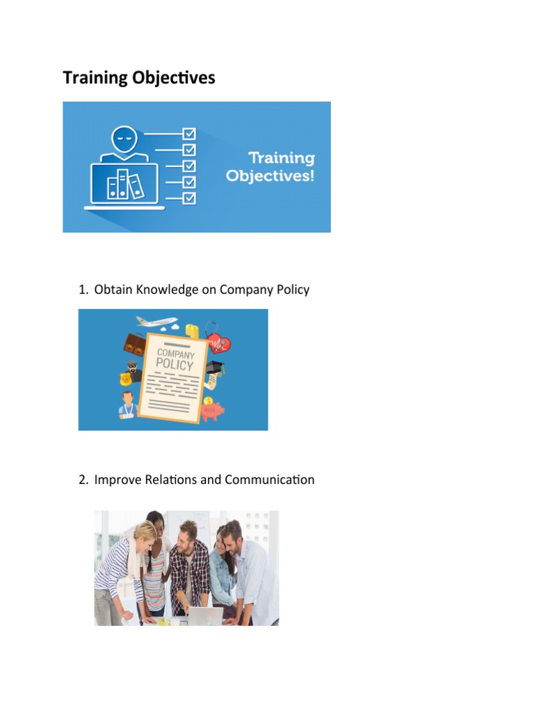 Training Objectives: 1. Obtain Knowledge On Company Policy | PDF