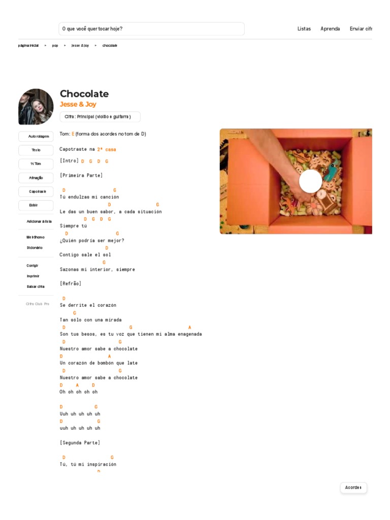 Chocolate - Jesse & Joy - Cifra Club | PDF | Musica Popular ...