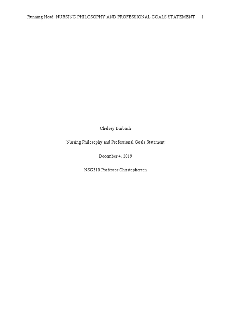 Nursing Philosophy Paper Chelsey Burbach | PDF | Nursing | Patient