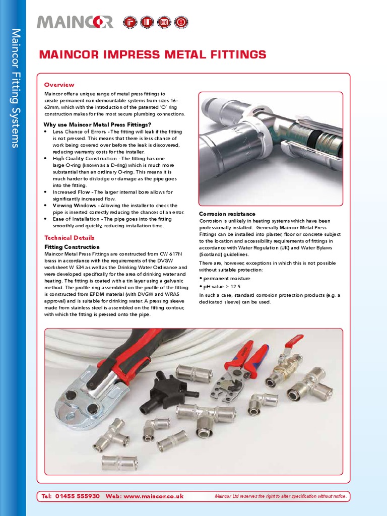 Why Use Maincor Metal Press Fittings? | PDF | Plumbing | Equipment