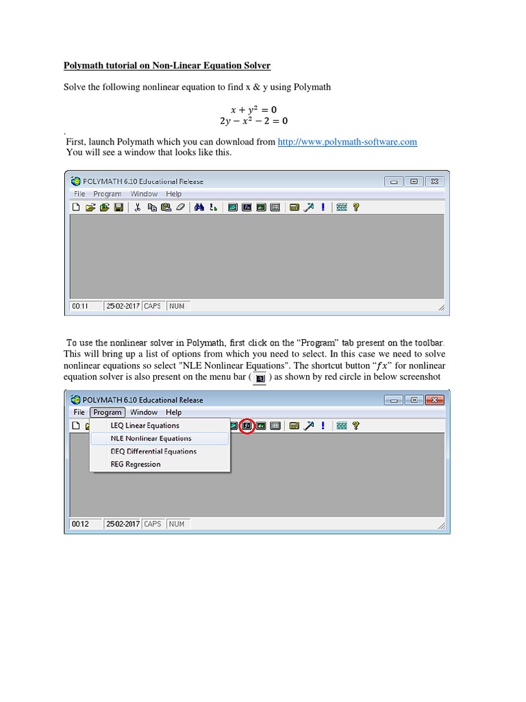 Nonlinear Equation Tutorial | PDF | Nonlinear System | Equations