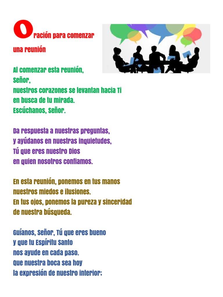 Oración para Comenzar Una Reunión | PDF