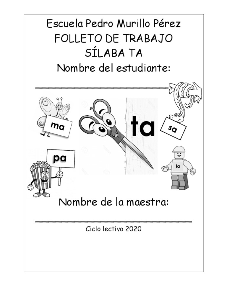 Folleto Sílaba Ta PDF | PDF