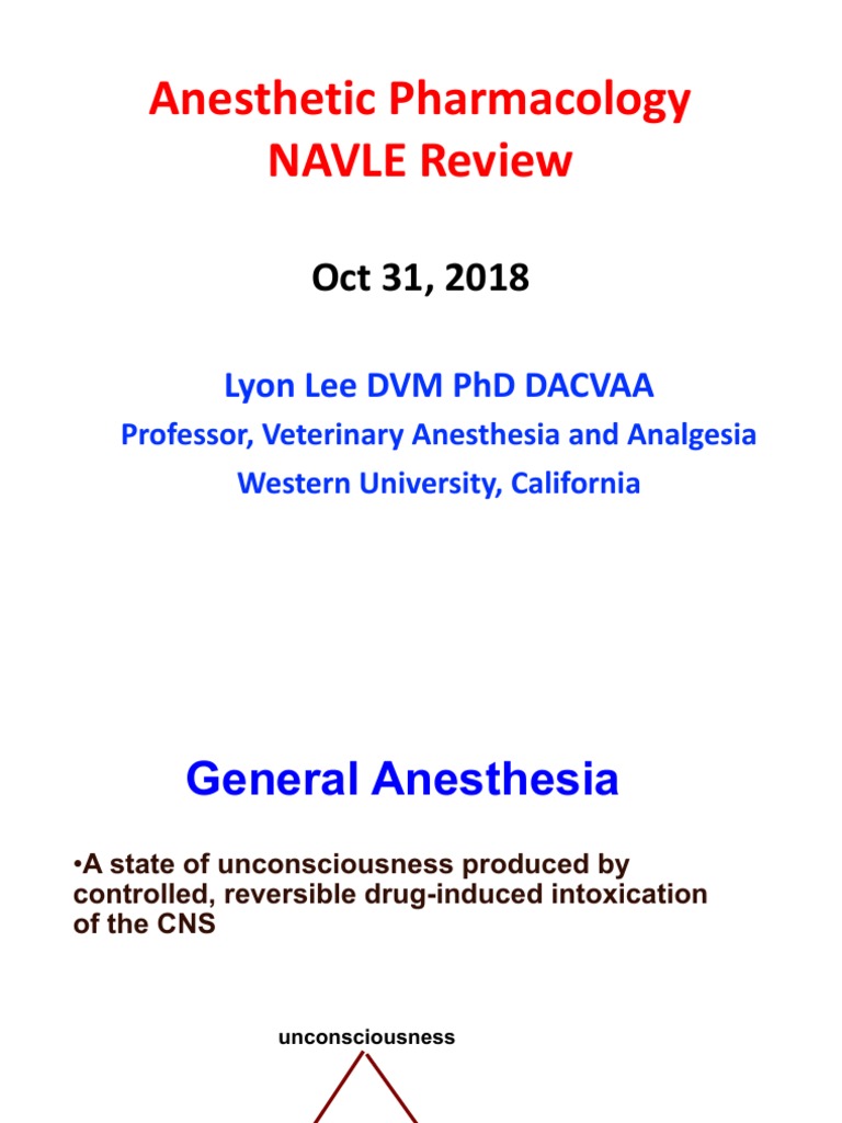 NAVLE Anesthetic Pharmacology Review 2018 PDF | PDF | Anesthesia | Fentanyl