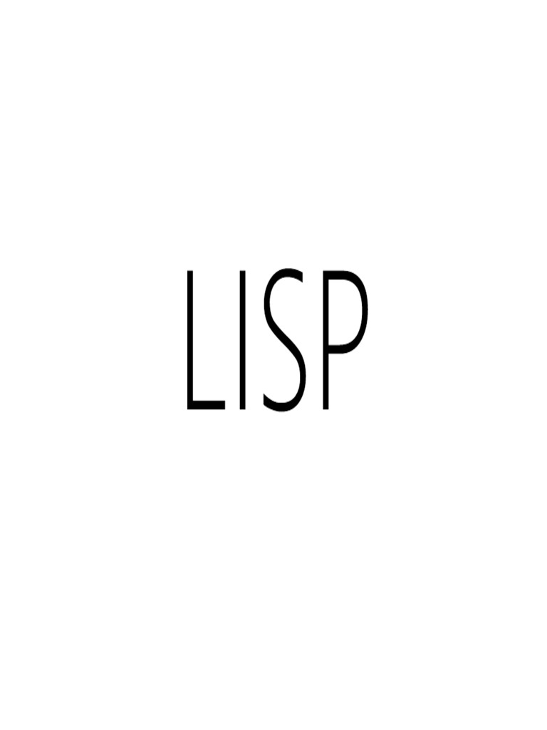 Lisp P.1 | PDF | Linguagem de programação | Programação de computadores