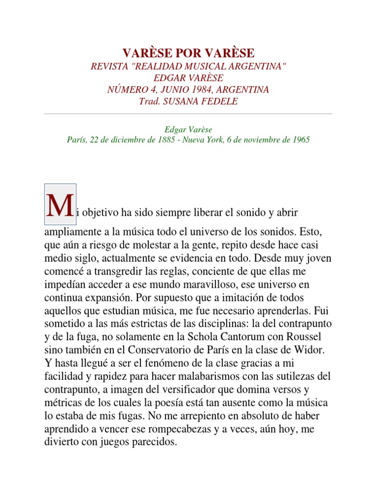Varèse Por Varèse | PDF | Ritmo | Cristal
