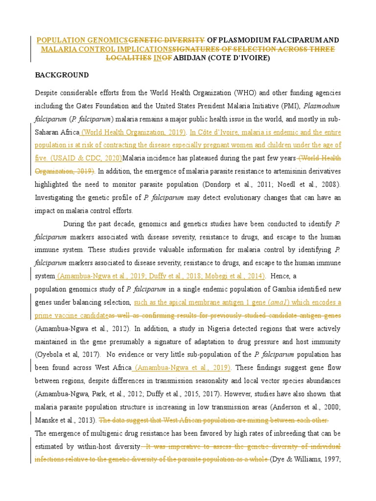 Draft Manuscript Ed Oa Ac | PDF | Single Nucleotide Polymorphism | Malaria