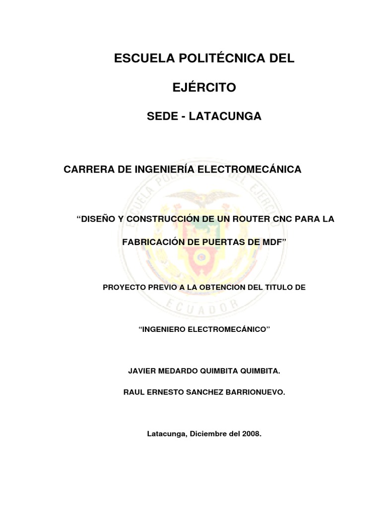 Diseño y construcción de un router CNC para la fabricación de puertas ...