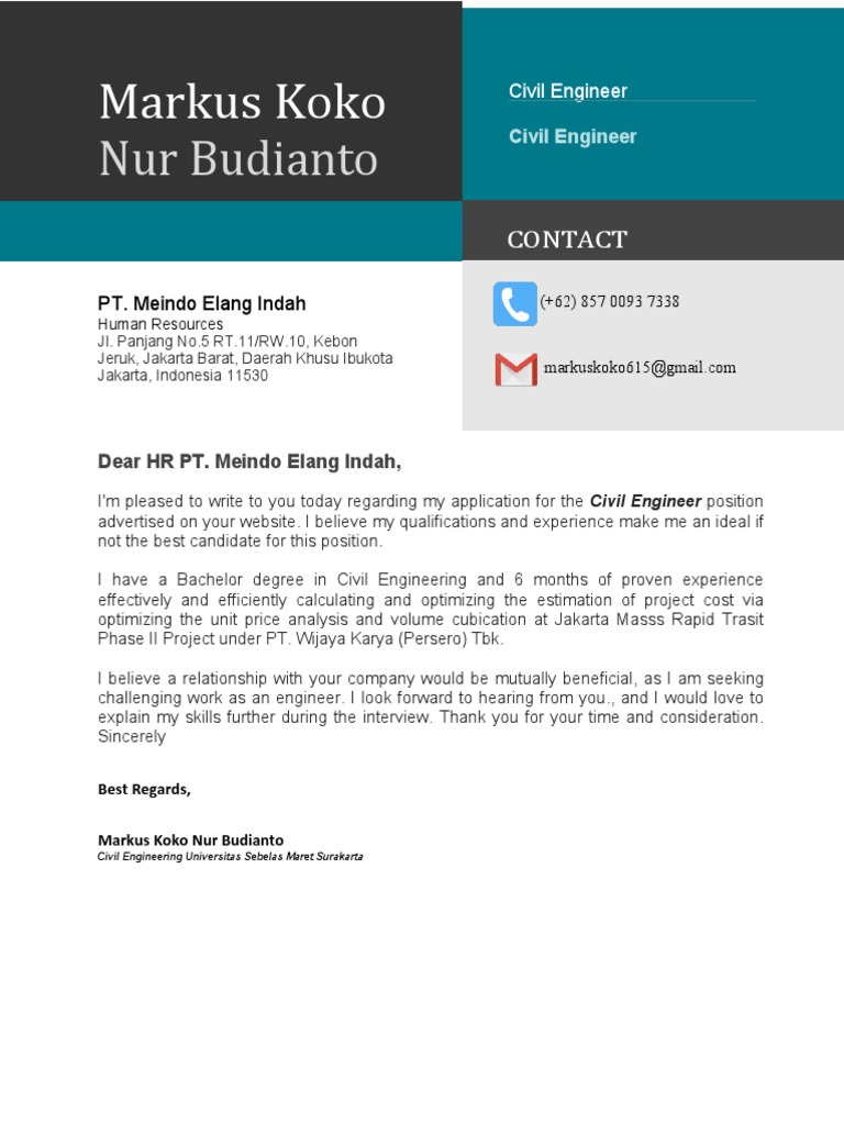 Cover Letter Markus | PDF